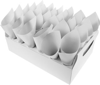 BESPORTBLE Hochzeits Konfettihalter Satz mit 30 Wei&szlig;en Kegelhaltern aus Karton und St&auml;nder Wiederverwendbar f&uuml;r Bl&uuml;tenbl&auml;tter S&uuml;&szlig;igkeiten und Geschenkverpackunge