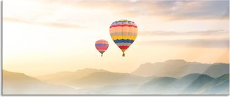 Pixxprint Glasbild Panorama, Wandbild aus Echtglas, Heißluftballon, 100x40 cm, inkl. Aufhängung und Abstandshalter