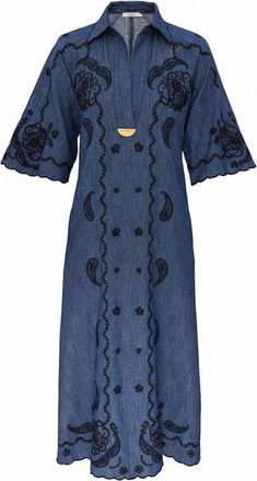 Zimmermann Damen Kleid ASTER EMBROIDERED DENIM