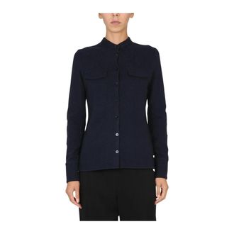 Jil Sander Hemdbluse mit Stehkragen und Knopfleiste - - Blouses & Shirts - Damen - Blau - M