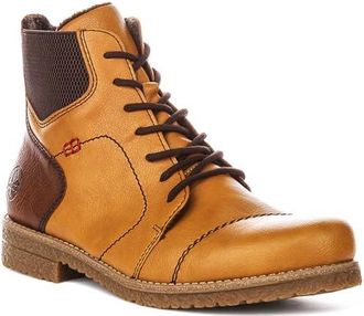 Rieker 73522-45 Bottes &agrave; lacets synth&eacute;tiques pour femme Gris, Jaune 68., 40 EU