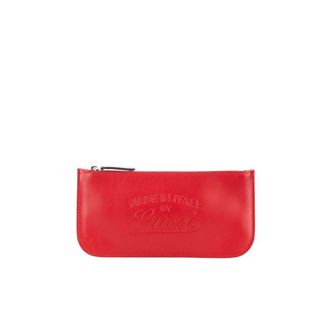 Gucci Pre-owned Pochette zipp&eacute;e en cuir - Femme - Pre-owned - Rouge - Taille: ONE Size