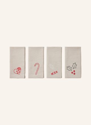 Broste Copenhagen Broste Copenhagen 4er-Set Stoffservietten Fryd grau