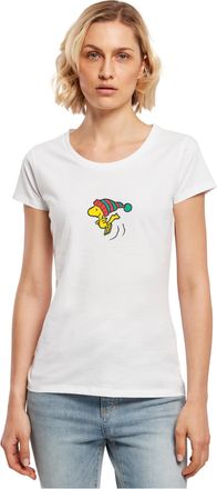 Merchcode Damen T-Shirt Ladies Peanuts Woodstock Basic Tee, Regular Fit, Cotton 100%, S