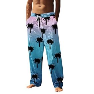 Generic Pantalon &agrave; jambe large pour homme - Pantalon d&eacute;t&eacute; en lin - Pantalon de yoga pour homme - Pantalon d&eacute;t&eacute; l&eacute;ger - Pantalon de marche - Pantalon de joggin