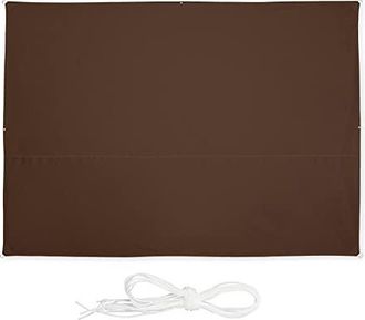 Relaxdays Sonnensegel rechteckig, 2,5 x 3,5 m, wasserabweisend, UV-beständig, mit Spannseilen, Terrasse, Balkon, braun