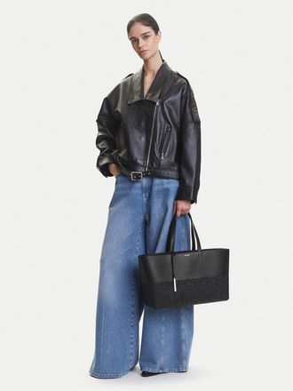 Calvin Klein Handtasche Calvin Klein Ck Mixmedia Shopper_Raffia K60K613167 Schwarz