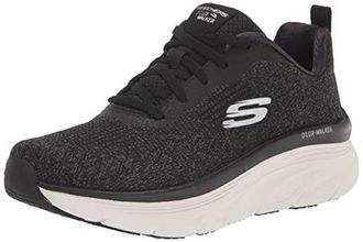 Skechers Femme Dlux Walker Daily Beauty Walking-Shoes, Black Knit White Trim, 36 EU