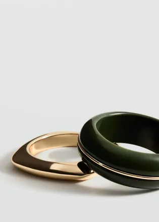 Mango Lot bracelets rigides combin&eacute;s or - Femme - Taille unique - MANGO