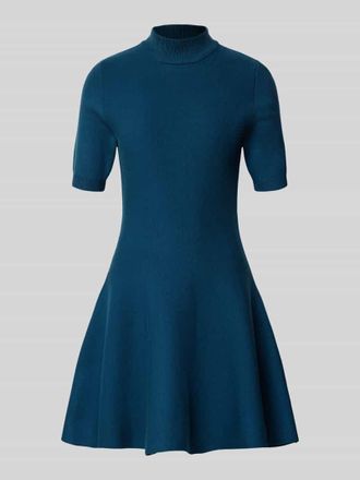 Apricot Minikleid aus Viskose-Mix mit Stehkragen