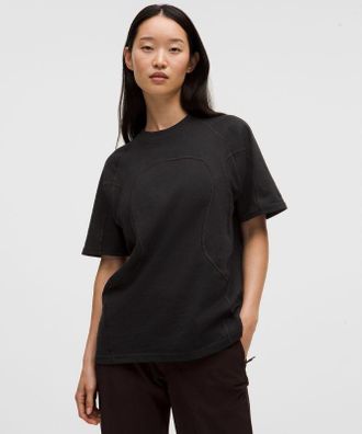 lululemon Oversized-T-Shirt aus Bio- SLNSH Kollektion f&uuml;r Frauen - Gr&ouml;&szlig;e 2XS in Black