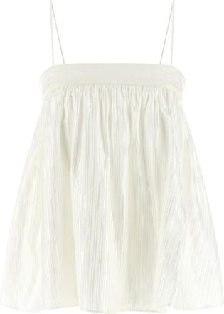 Rotate Rotate Birger Christensen, Femme, Tops, Blanc, Taille: 40 FR Top Ray&eacute; en Viscose