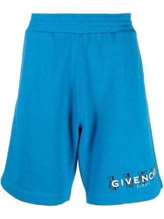 Givenchy x Josh Smith short &agrave; logo imprim&eacute; - Bleu