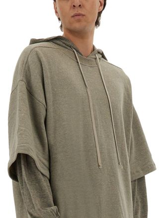 Rick Owens Cotton-Blend Hoodie - Gray
