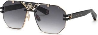 Philipp Plein Homme, Accessoires, Noir, Taille: 63 MM Spp077M 0302 Lunettes de soleil