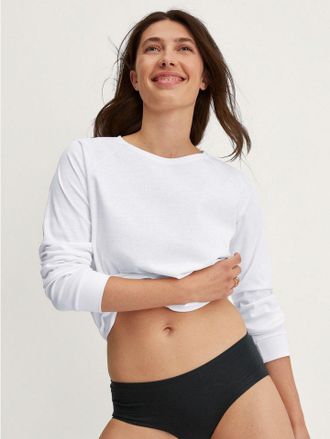 CALIDA Langarmshirt Favourites Sleep Damen (1-tlg) aus Baumwolle, pflegeleicht, mit soften B&uuml;ndchen