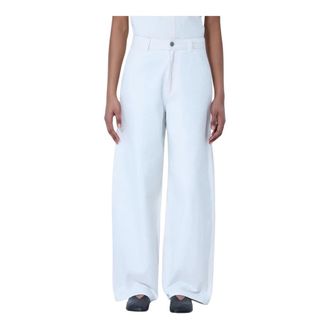Christophe Lemaire Femme, Jeans, Blanc, Taille: 34 FR Pantalon Large