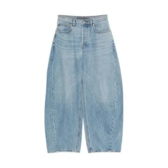 Alexander Wang Femme, Jeans, Bleu, Taille: W26 Jean Large Orn&eacute; de Cristaux