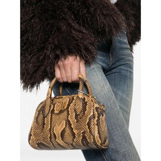 Amiri Snake-Effect Leather Mini Bag - Brown
