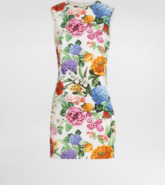 Dolce & Gabbana Midikleid Aus Brokat Blumenprint - Frau Kleider Drucken 44