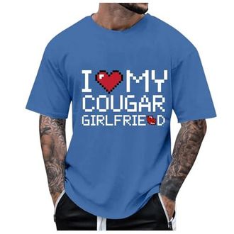 Generic T-shirt imprim&eacute; &agrave; manches courtes pour homme avec inscription &laquo; 2026 Valentines Day I Loved My Girlfriend &raquo;, bleu clair, XL