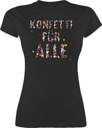 Shirtracer Shirt Damen - Karneval & Fasching - Konfetti f&uuml;r Alle I - XXL - Schwarz - Karneval-Klamotten Faschings Tshirt Karnevals karnevalsmotiv Shirts Damen-Sh