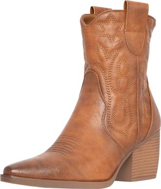 Elara Damen Stiefeletten Cowboy Boots Chunkyrayan DE326P Camel-41
