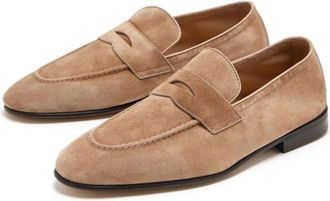 Brunello Cucinelli Homme, Chaussures, Beige, Taille: 41 EU Mocassins Penny en daim