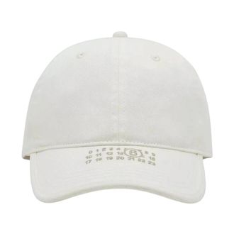 Maison Margiela Numeric Washed Cotton Cap - - Accessories - Herren - Wei&szlig; - ONE SIZE
