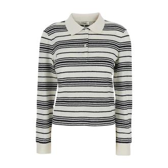 Frame Denim Femme, Pulls, Blanc, Taille: 38 FR Chemise Polo Ray&eacute;e