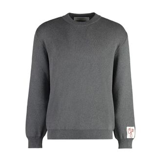 Golden Goose Golden Logo Strickpullover - - Knitwear - Herren - Grau - L