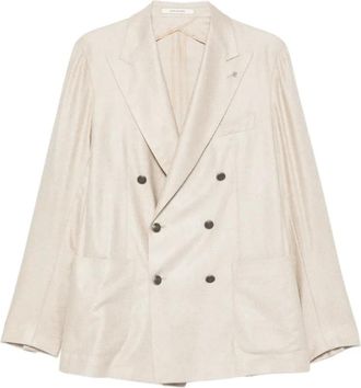 Tagliatore Homme, Vestes, Beige, Taille: 2XL Veste en soie crois&eacute;e