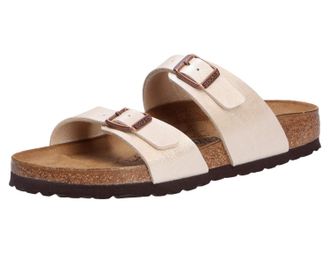 Birkenstock Damen Sydney Graceful Pearl White, Birko Flor Sandal, 38 EU Schmal