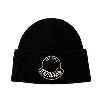 Moncler Homme, Accessoires, Noir, Taille: ONE Size Bonnet dHiver en Laine Noire