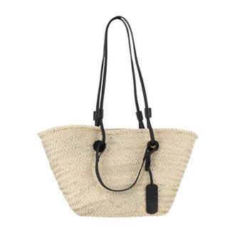 Catarzi Femme, Sacs, Beige, Taille: ONE Size Sac en paille avec logo