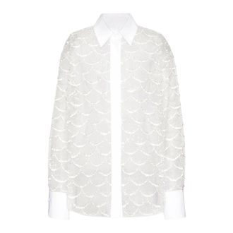 Valentino Garavani Femme, Blouses et Chemises, Blanc, Taille: 44 FR Camicia