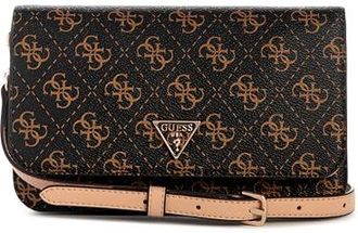 Guess Noelle II Crossbody Flap Organizer, Sac à bandoulière Femmes, Logo Marron, Taille Unique