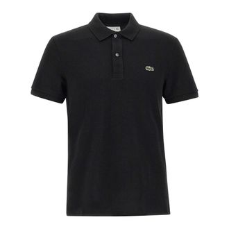 Lacoste Klassisches schwarzes Baumwoll-Polohemd - - Tops - Herren - Schwarzk - M