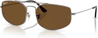 Ray-Ban Explorer V Sonnenbrillen Gunmetal Fassung Braun Glas Polarisiert 60-17
