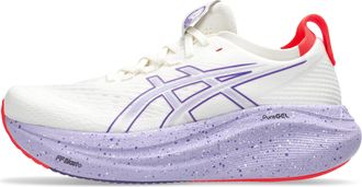Asics Gel-Nimbus 27 Tokyo Damen-Sneaker, Creme/Edo Purple, 41.5 EU
