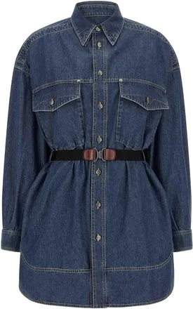 Versace Robe Au Genou - Bleu