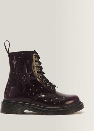Dr. Martens 1460 Pascal Wmg Arcadia Leder & Samt Schn&uuml;rstiefel in Violett, Gr&ouml;&szlig;e: 36