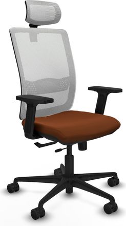 Piqueras y Crespo Ergonomischer Stuhl mit 2D-Armen, h&ouml;henverstellbare Lendenwirbelst&uuml;tze und h&ouml;henverstellbares Kopfteil und Neigungsverstellung, ausgestattet mit Syncr