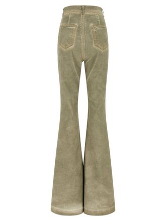 Rick Owens Foil-Pressed Stretch Denim Jeans - Sage