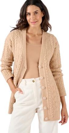 Damart Gilet Long à Torsades Thermolactyl Femme Marron Taille 42/44