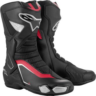 Alpinestars Motorradstiefel SMX 6 V3, BLACK SILVER RED, 43 EU