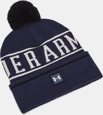 Under Armour Halftime Beanie mit Bommel für Herren Midnight Blaue Marine / Summit Weiß / Weiß EINHEITSGRÖSSE