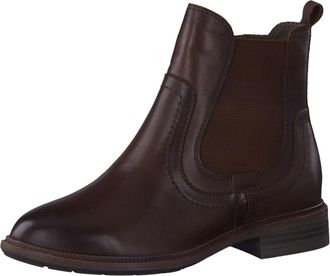 Tamaris COMFORT Damen Chelsea Boots aus Leder Niedriger Schaft Comfort Fit, Braun (Cognac), 41 EU
