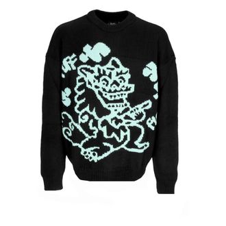 Dolly Noire Puff Dragon Sweater - - Knitwear - Herren - Schwarzk - XL