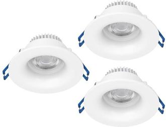 Eglo 3er Set Einbaustrahler Salabate, &Oslash; 8,8 cm, Deckenspots Badezimmer, Bad Deckenstrahler aus Aluminium in Wei&szlig;, warmwei&szlig;, neutralwei&szlig;, kaltwei&szlig;, IP65